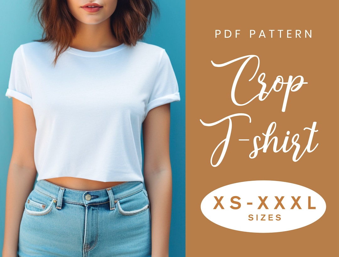 Crop T Shirt Women's Sewing Pattern | XS-XXXL | Instant Download | Easy ...
