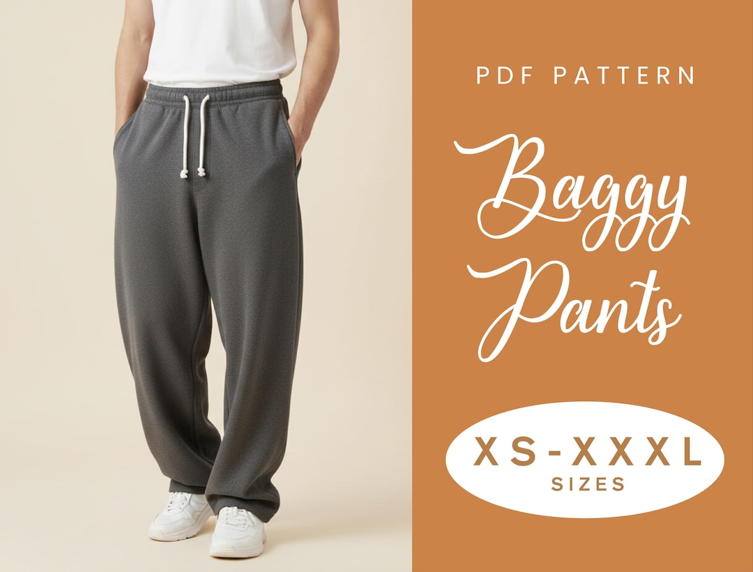 Patron de couture baggy jogger pour homme | TP-XXXL | Téléchargement ...