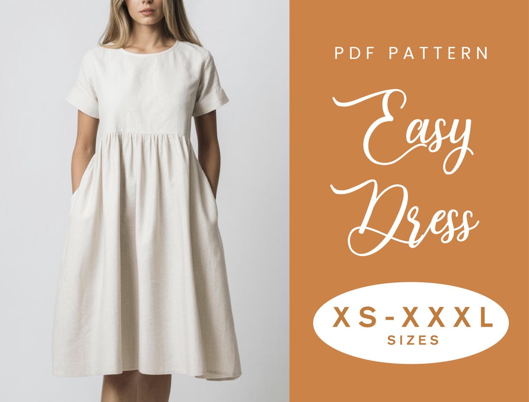 Linen Dress Sewing Pattern | XS-XXXL | Instant Download | Easy PDF ...