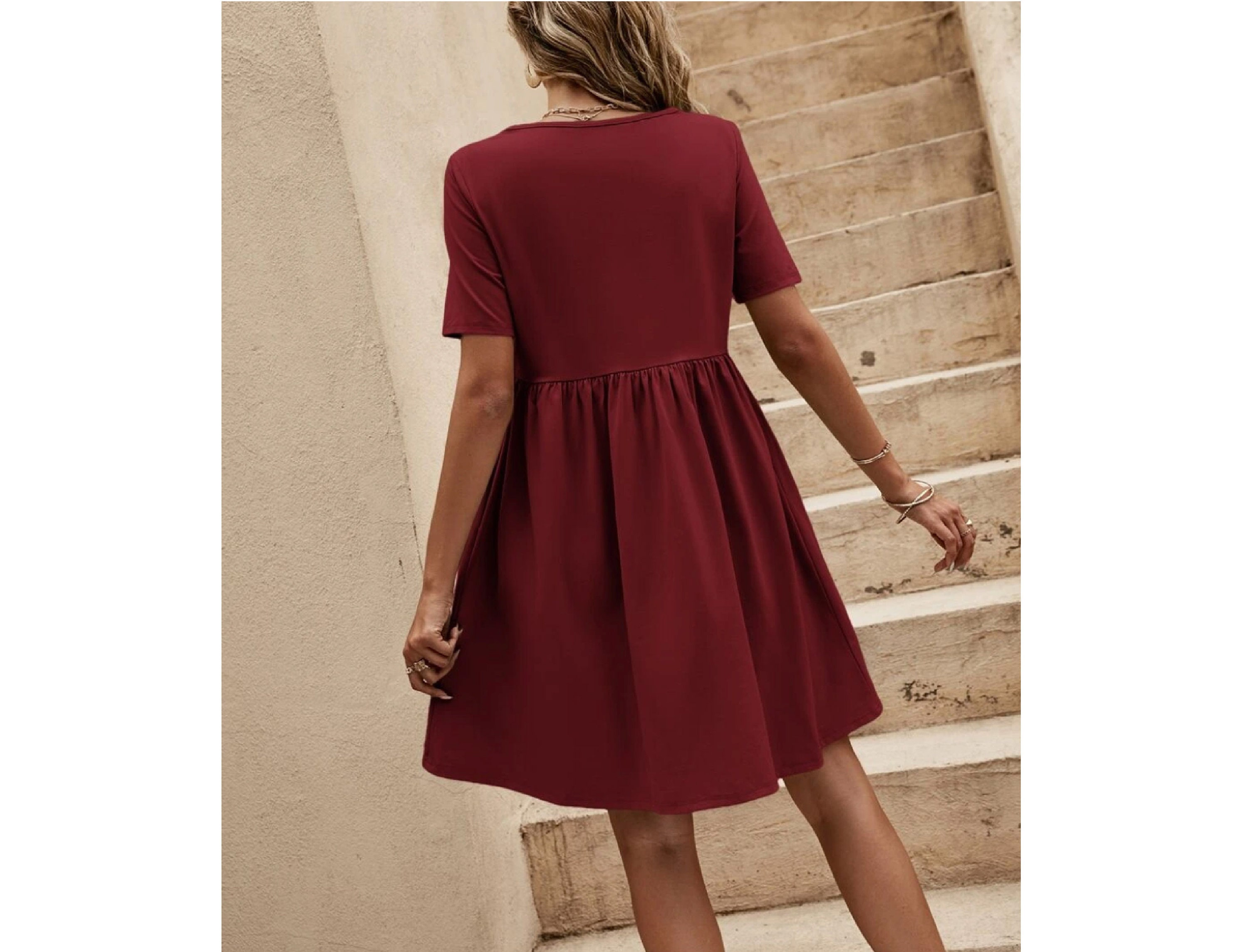 Gathered Smock Dress Sewing Pattern Short Sleeve Blouse - Etsy