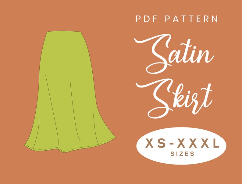 Satin Skirt Sewing Pattern XS-XXXL Instant Download Easy - Etsy