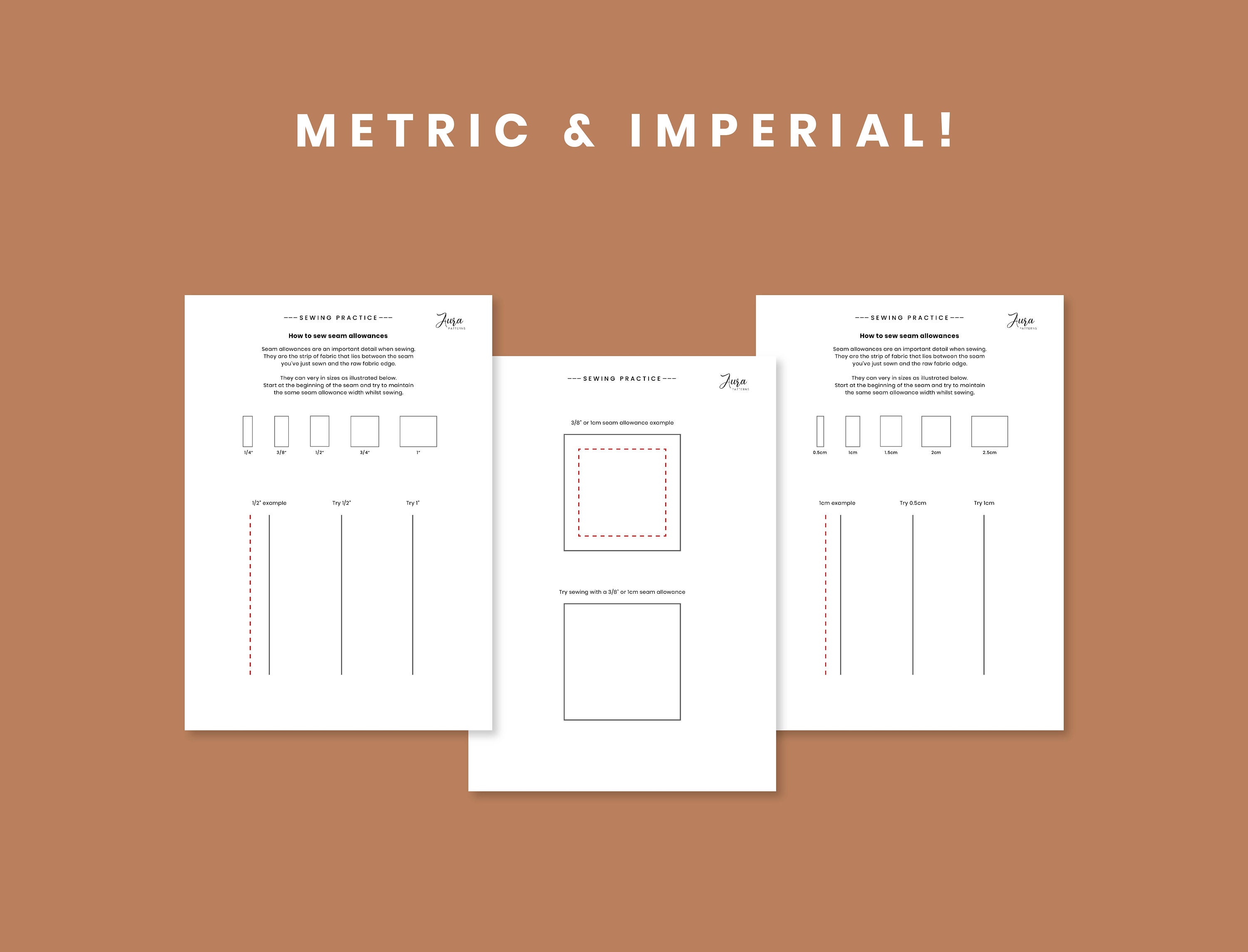Sewing Practise Sheets | Paper Sewing Sheets | Learn to Sew | A4 & US ...