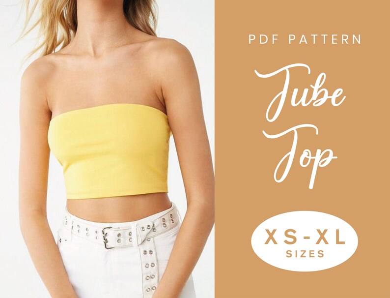 Tube Top Sewing Pattern Strapless Top XS-XL Instant | Etsy