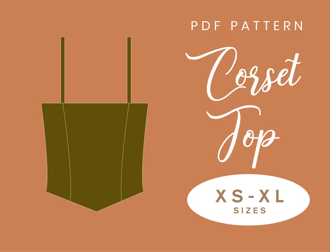 Corset Top Sewing Pattern | XS-XL | Instant Download | Easy Bustier ...