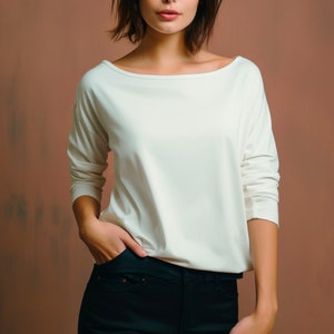 Boat Neck T-shirt Women's Sewing Pattern | XS-XXXL | Instant Download ...