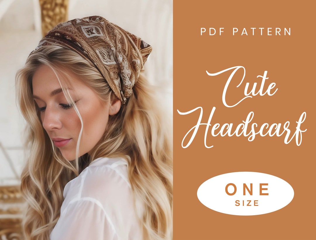 Easy Headscarf Sewing Pattern | Instant Download | Digital PDF | 90's ...