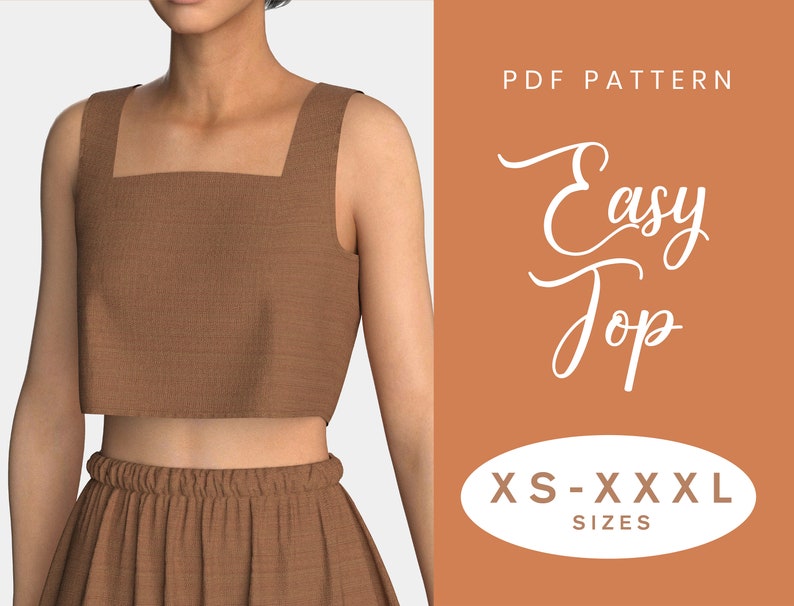 Crop Top Sewing Pattern XS-XXXL Instant Download Easy - Etsy