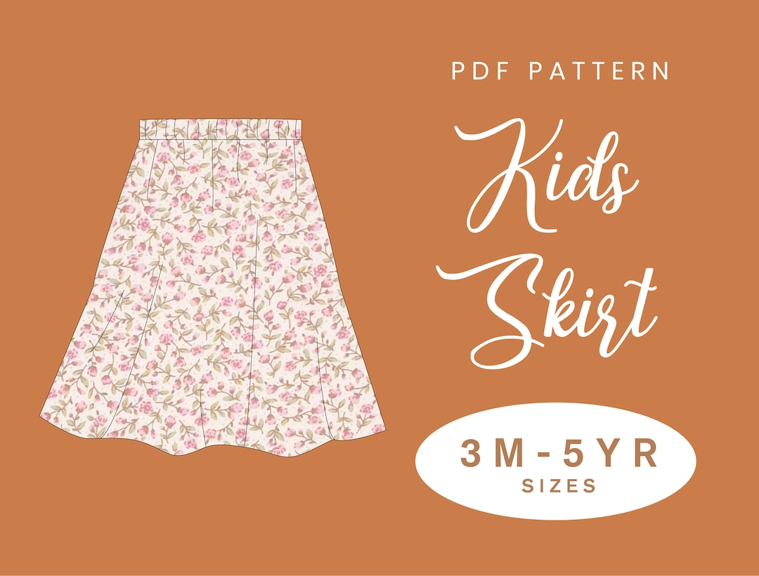 Child's Skirt Sewing Pattern | 3M-5YRS | PDF Instant Download | Baby Girl Kids Gathered Skirt ...