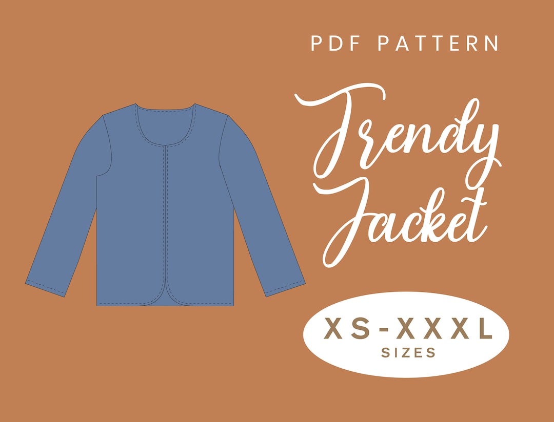 Jacket Sewing Pattern | XS-XXXL | Instant Download | Easy Digital PDF ...