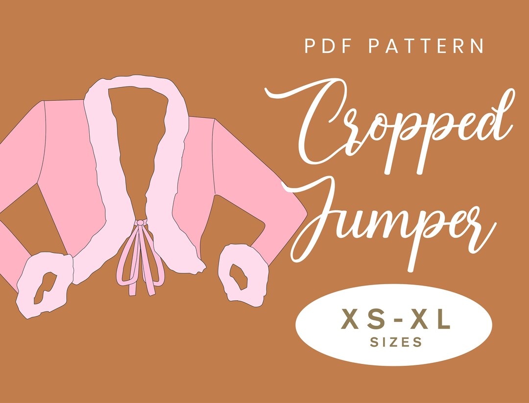 Cropped Jumper Sewing Pattern | XS-XL | Instant Download | Easy Digital ...