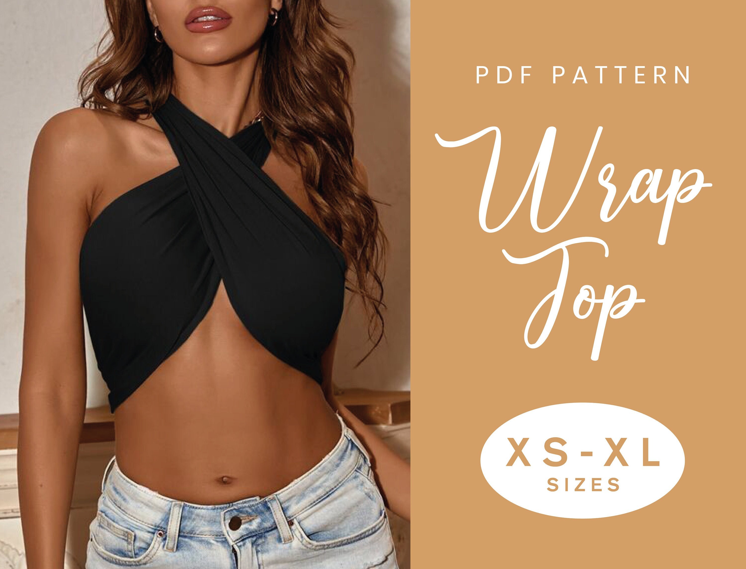 Wrap Top Sewing Pattern Bandeau Style XS-XL Instant - Etsy