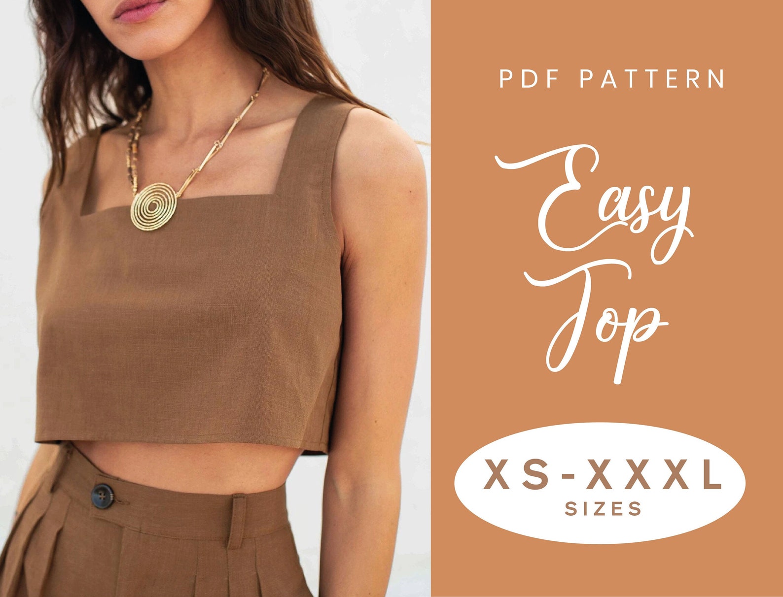 Crop Top Sewing Pattern XS-XXXL Instant Download Easy - Etsy UK