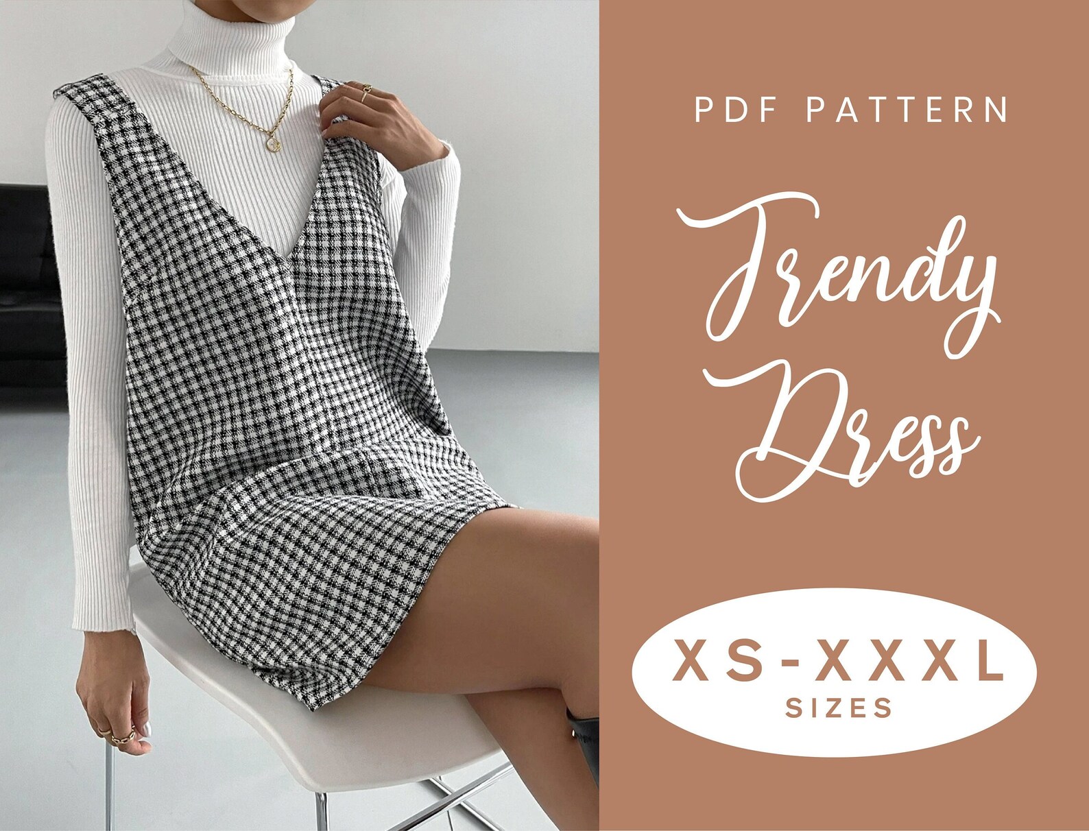 Deep Neckline Dress Sewing Pattern XS-XXXL Loose Summer - Etsy