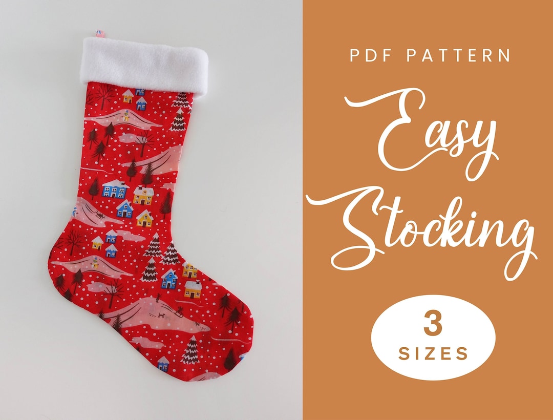 Christmas Stocking Sewing Pattern | Three Sizes | Instant Download ...