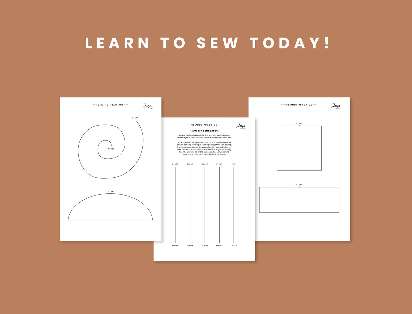 Sewing Practise Sheets | Paper Sewing Sheets | Learn to Sew | A4 & US ...