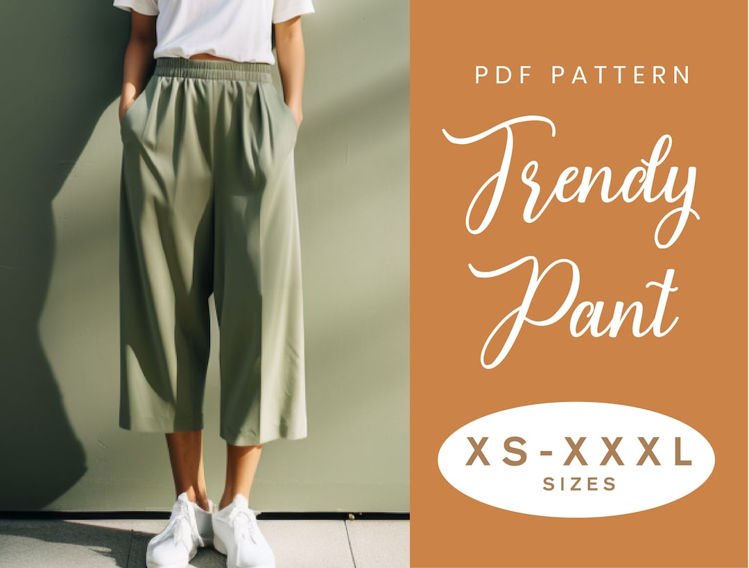 Culotte Pant Sewing Pattern | XS-XXXL | Instant Download | Easy Digital ...