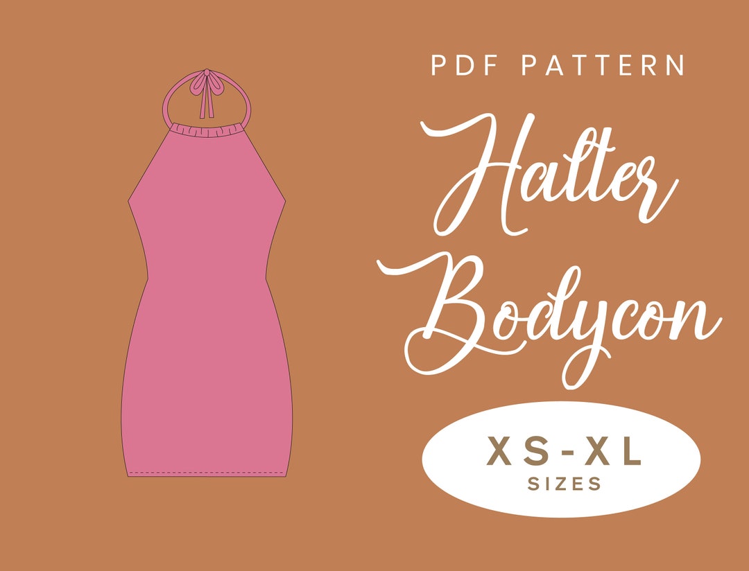 Bodycon Dress Sewing Pattern | XS-XL | Instant Download | Easy Digital ...