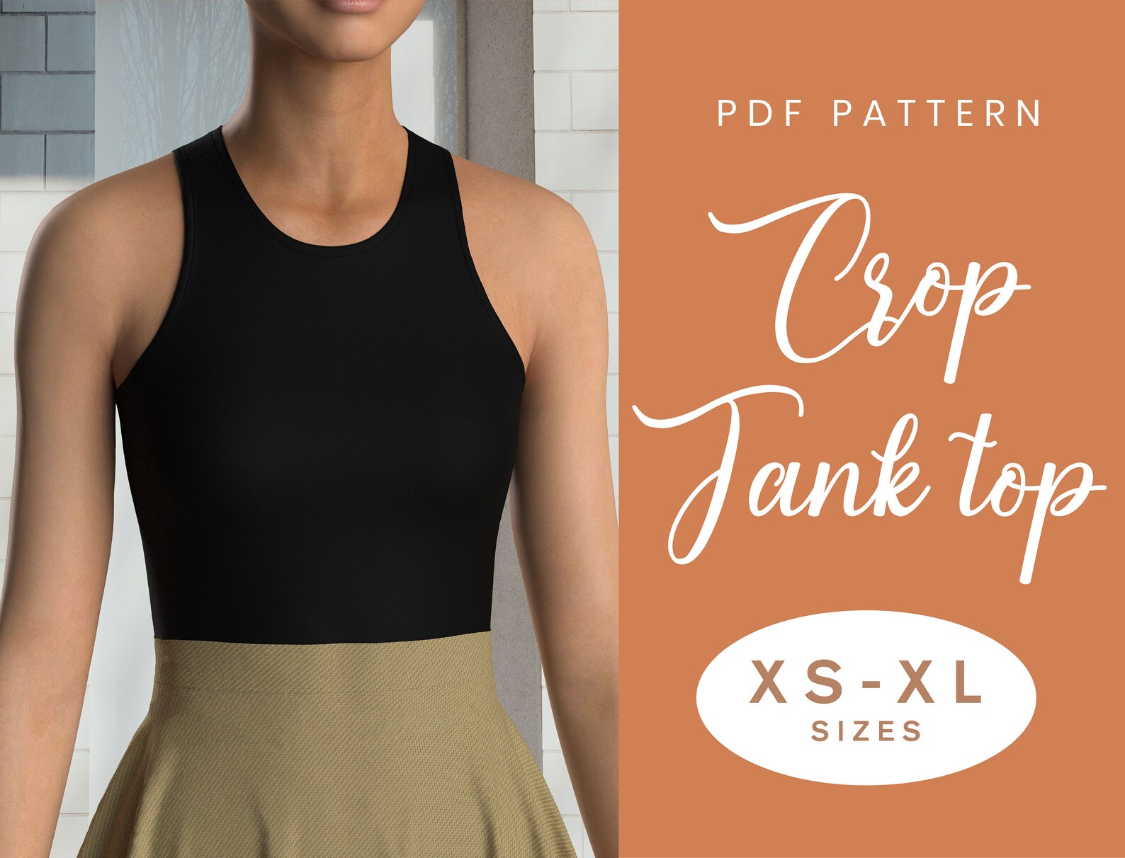 Crop Tank Top Sewing Pattern XS-XL Instant Download Easy - Etsy