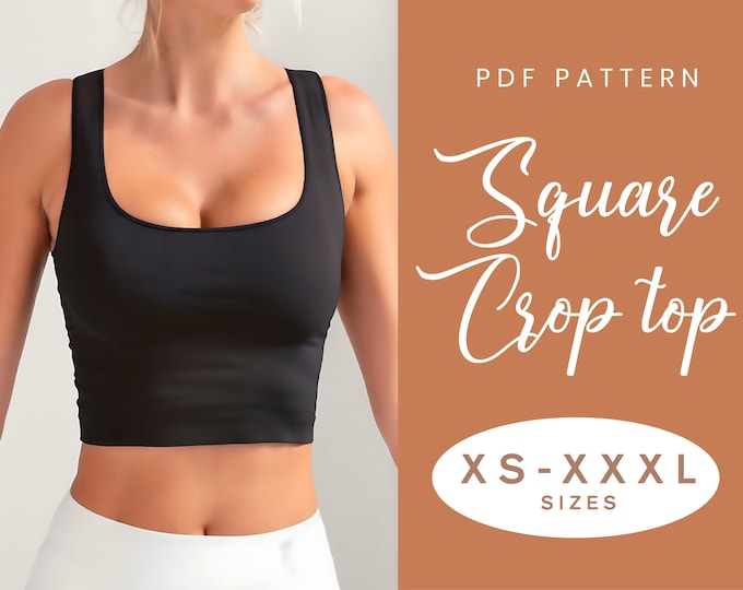 Sommar Camisole PDF Sewing Pattern With Built in Bralette. Low Support, Thin Straps, Cropped or ...