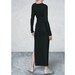 Side Slit Dress Sewing Pattern | XS-XXXL | Cosy Knit Sleeved Stretch ...