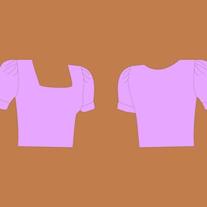 Square Neck Puff Sleeve Knit Top Sewing Pattern | XS-XXXL | Instant ...