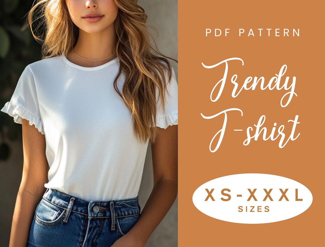Flutter T-shirt Women's Sewing Pattern | XS-XXXL | Instant Download ...