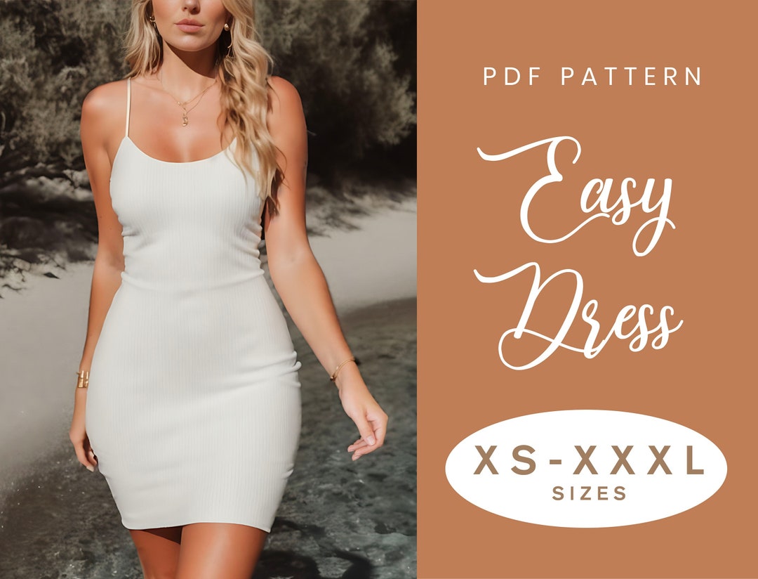 Bodycon Dress Sewing Pattern | XS-XXXL | Instant Download | Easy ...