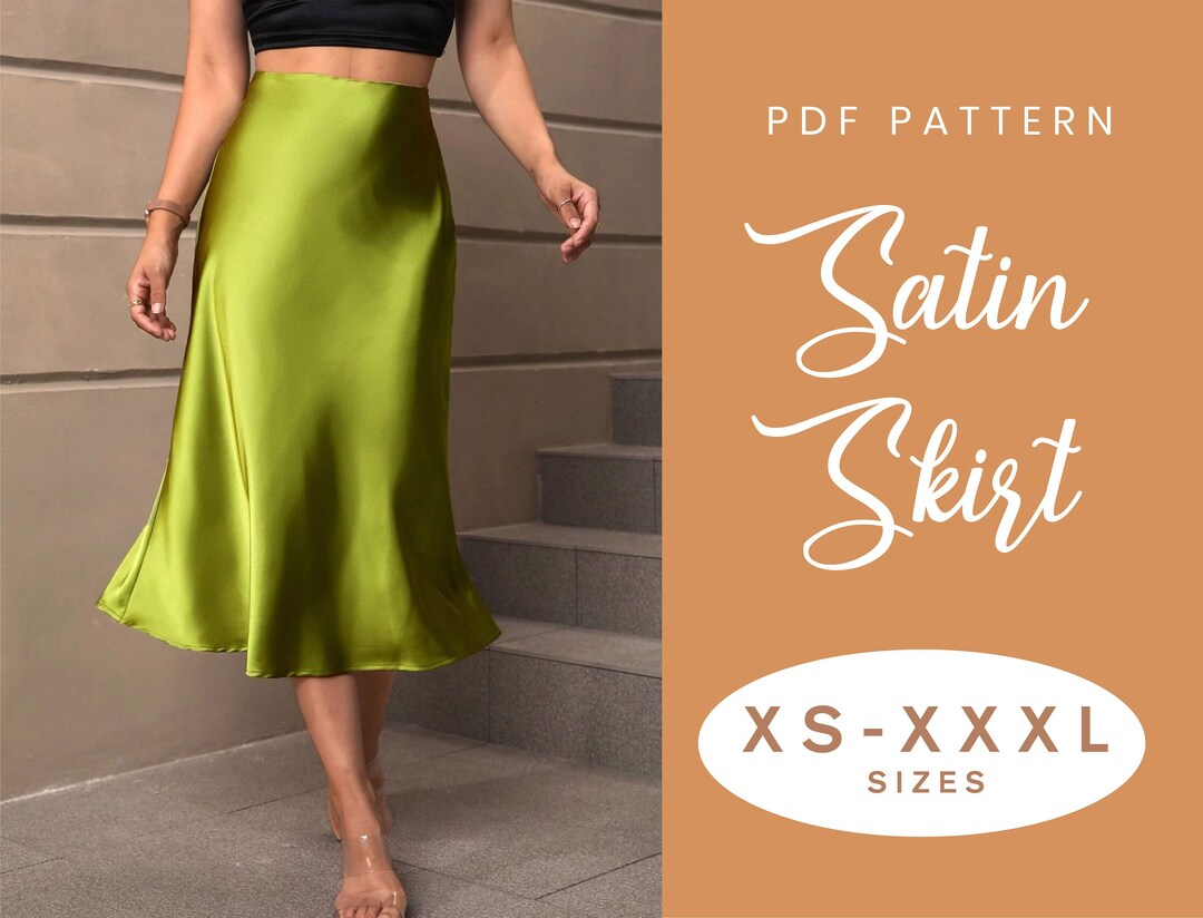 Satin Skirt Sewing Pattern XS-XXXL Instant Download Easy - Etsy