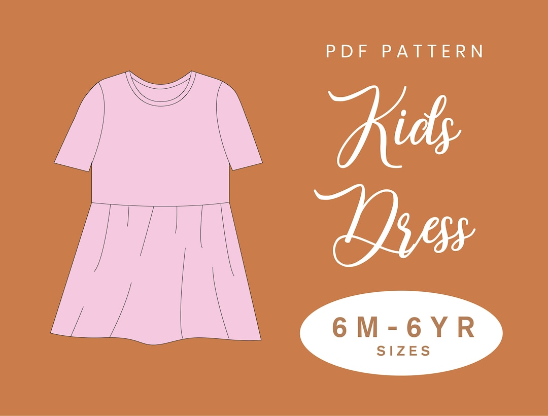 Kids Smock Dress Sewing Pattern | 6M-6YRS | PDF Instant Download | Baby ...