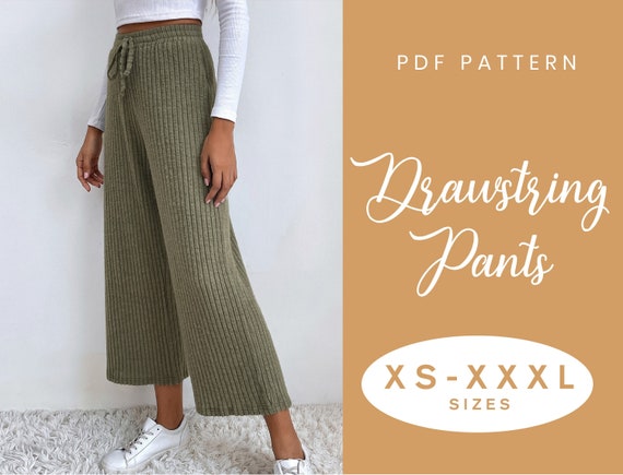 Drawstring Pant Sewing Pattern XS-XXXL Instant Download - Etsy