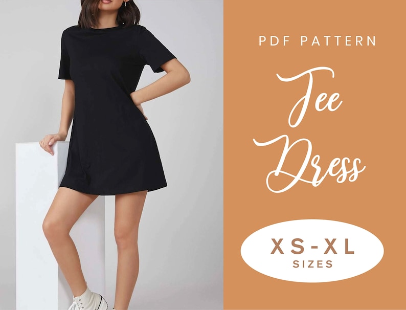 T-shirt Dress Sewing Pattern XS-XL Instant Download Easy - Etsy