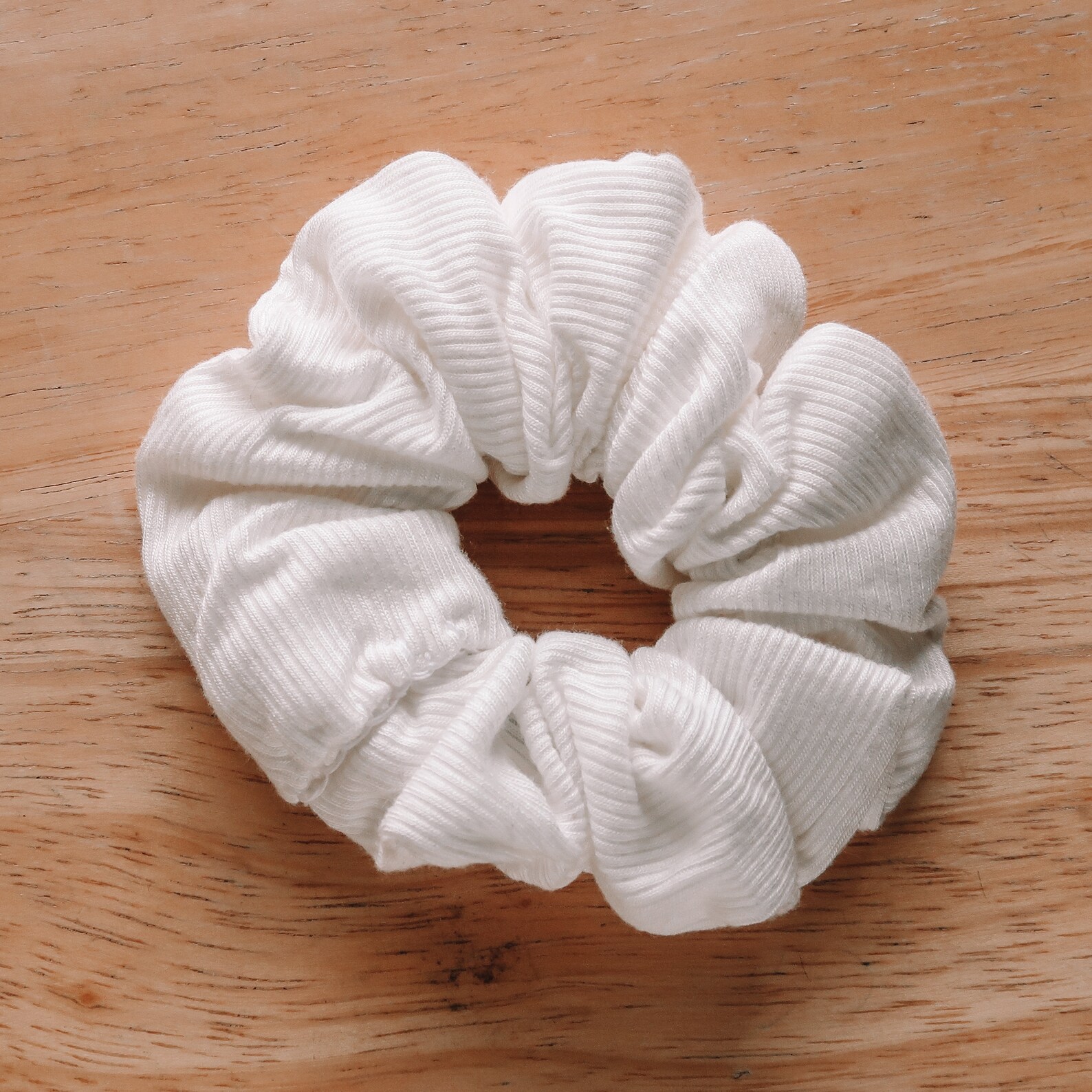 White Ribbed Scrunchie - Etsy