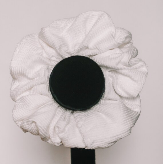 White Ribbed Scrunchie - Etsy