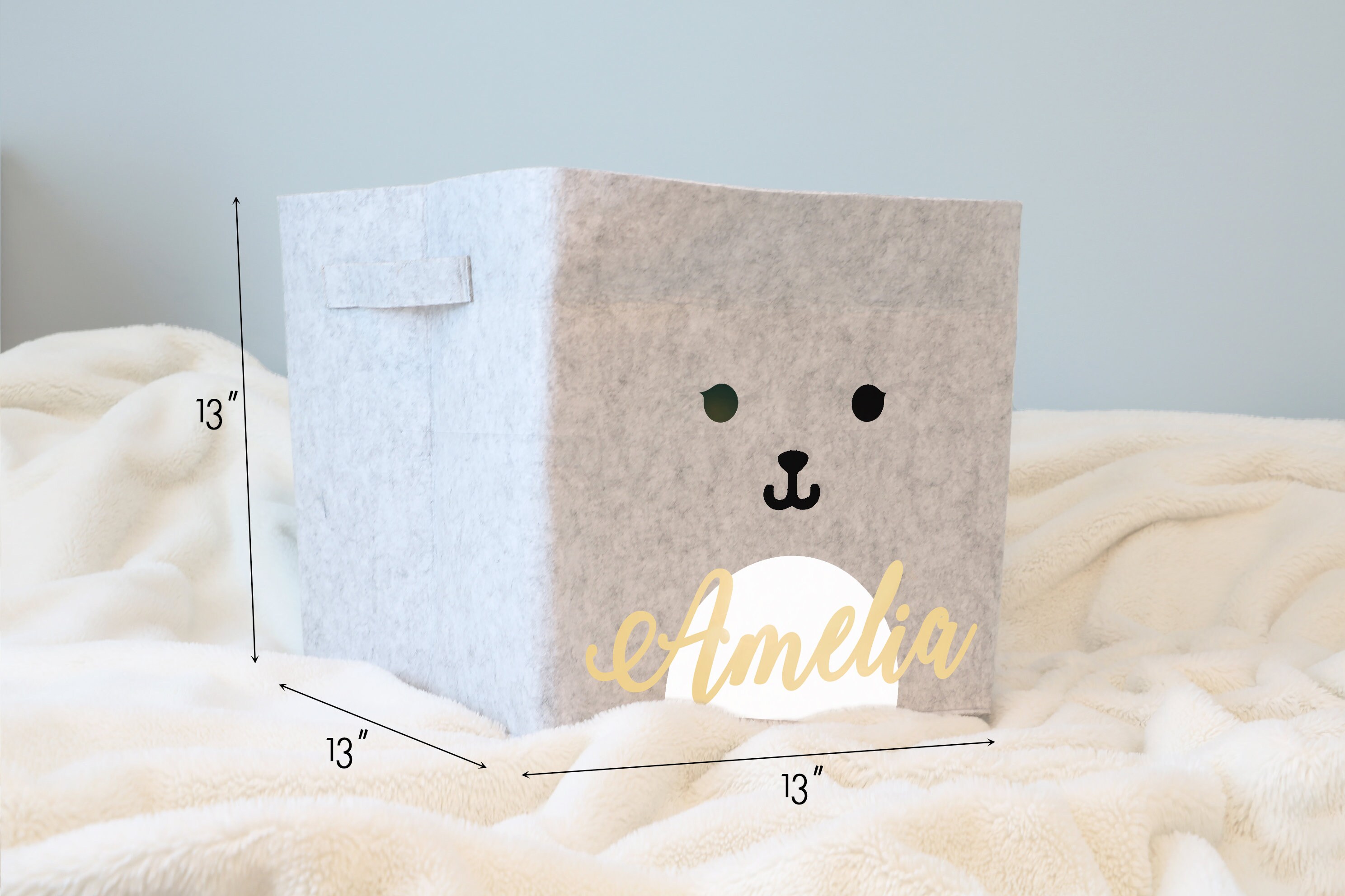 Personalized Toy Storage Kids Room Decor Felt Bin Folded | Etsy