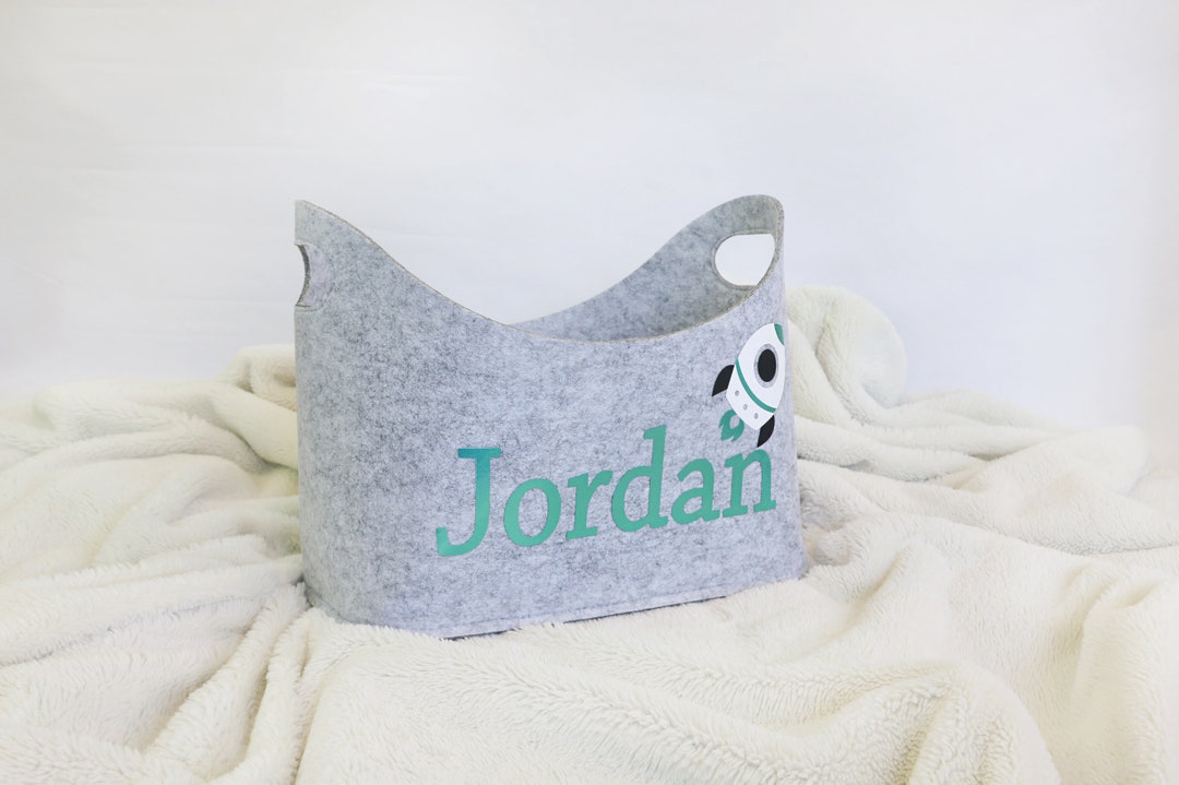 Personalized Toy Storage, Custom Basket, Space Theme Kids Room, Gift ...