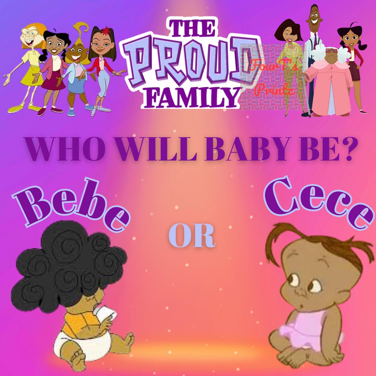 The Proud Family Sitcom Baby Shower Party Gender Reveal Baby Girl or ...