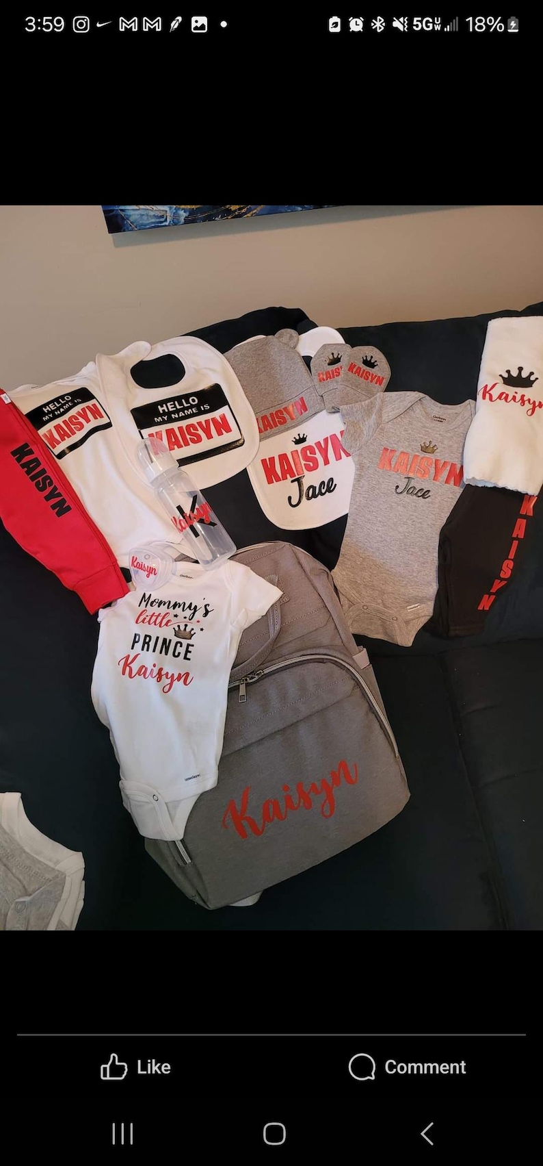 Personalized Baby Bundle Set: Onesie, Backpack, Pacifier Clip, Pants ...