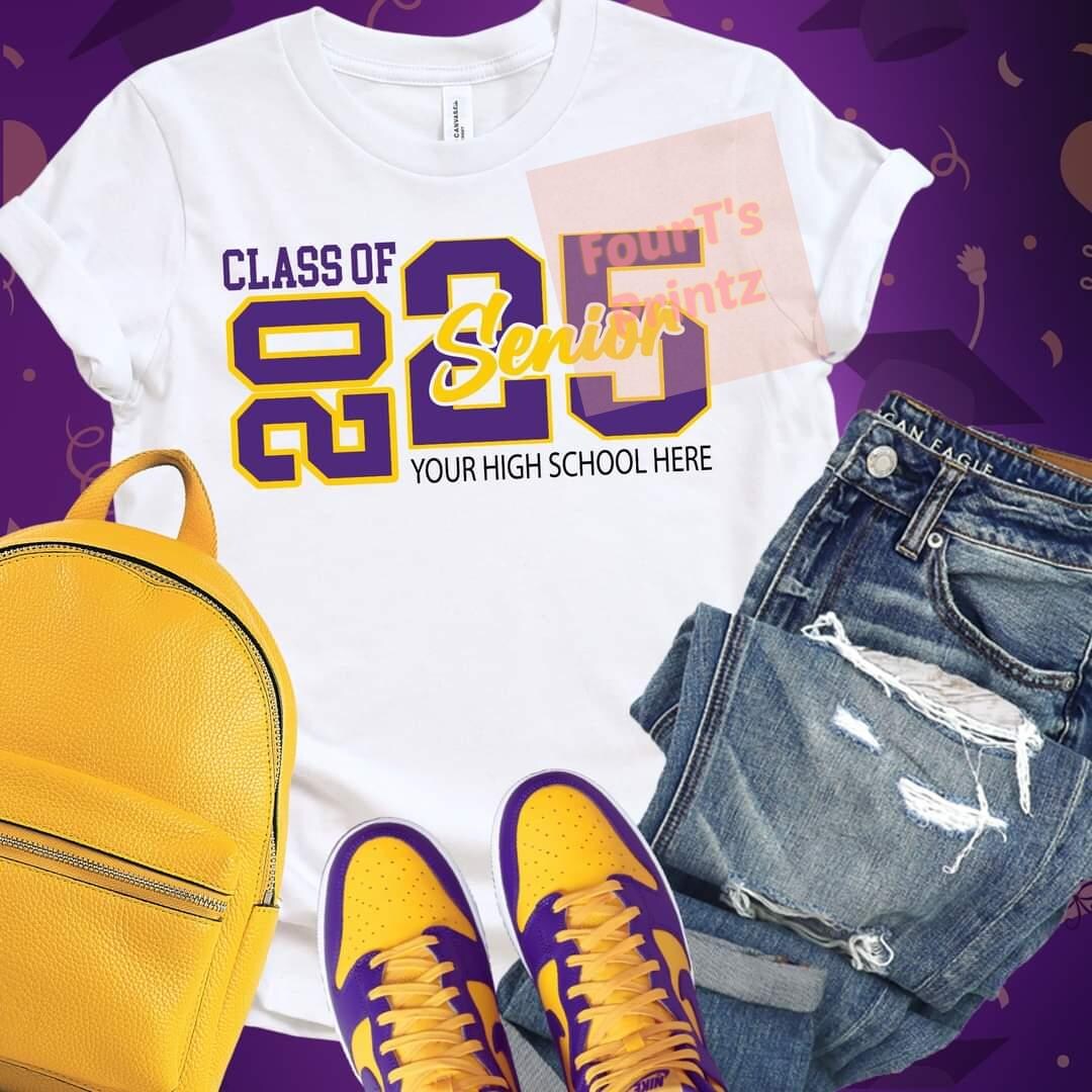 2k25 Senior Class of 2025 Pictured Tshirt Custom School Colors ...