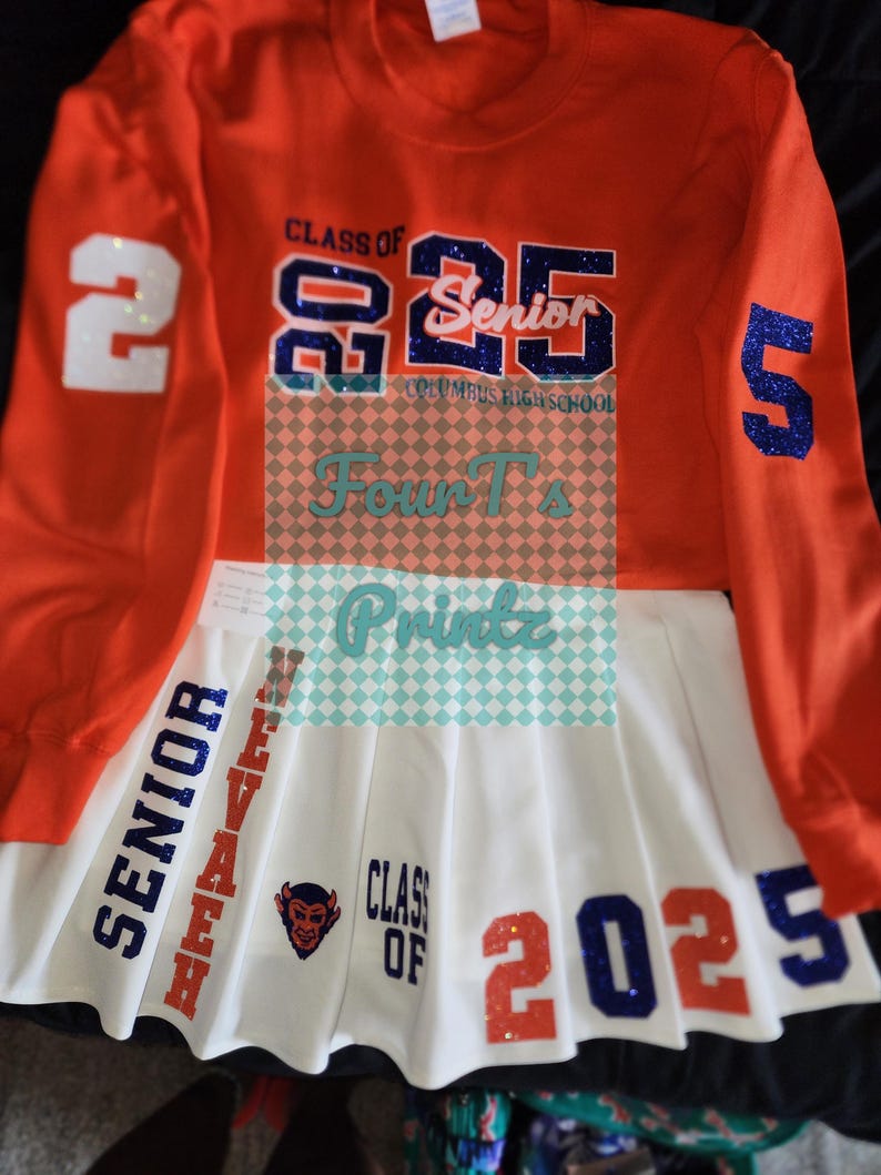 Senior 2025 2026 Tennis Skirt Custom Set Any Color High School ...