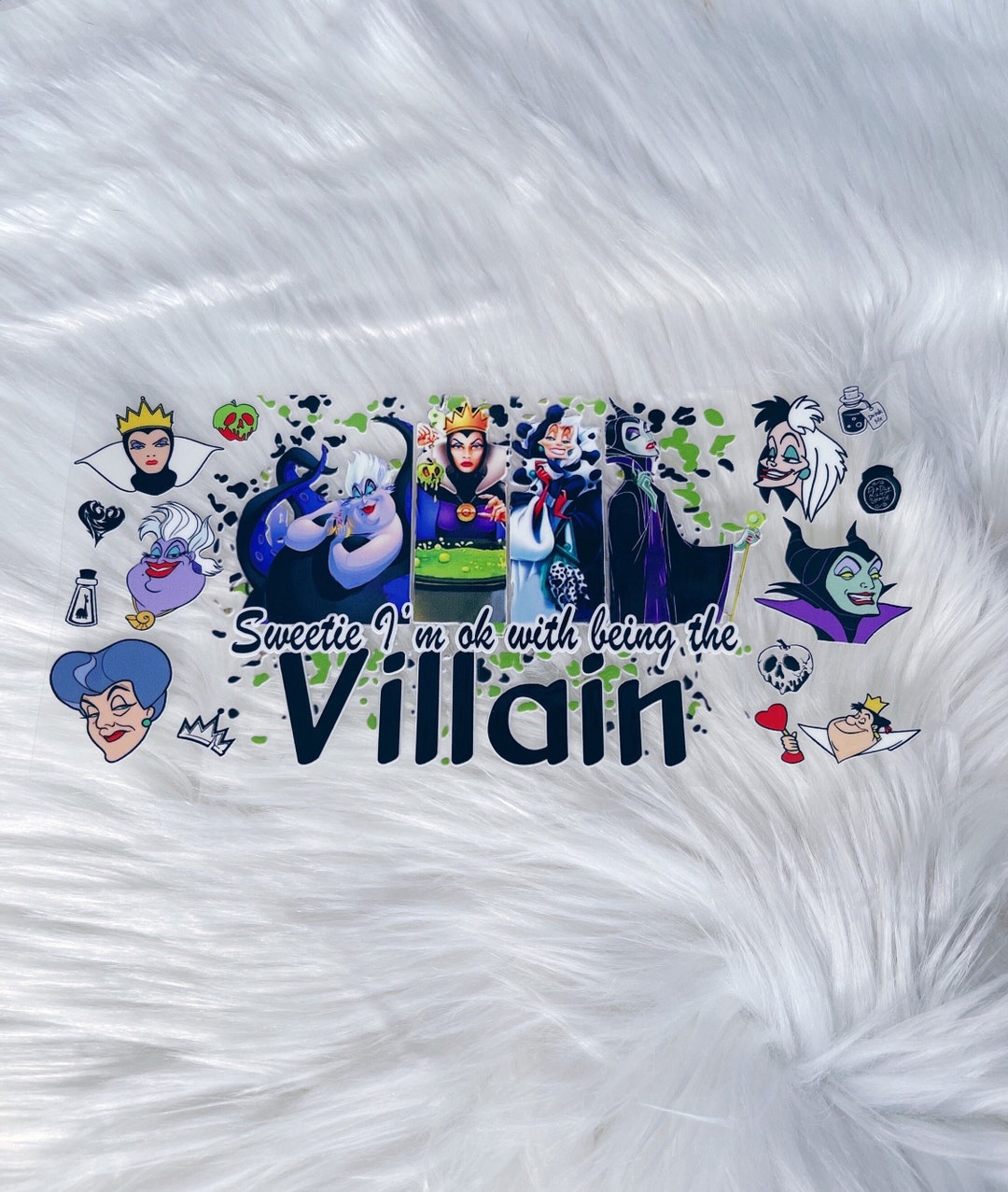 16oz Disney Villians UV DTF Cup Wrap Ready to Apply Ready to Apply ...