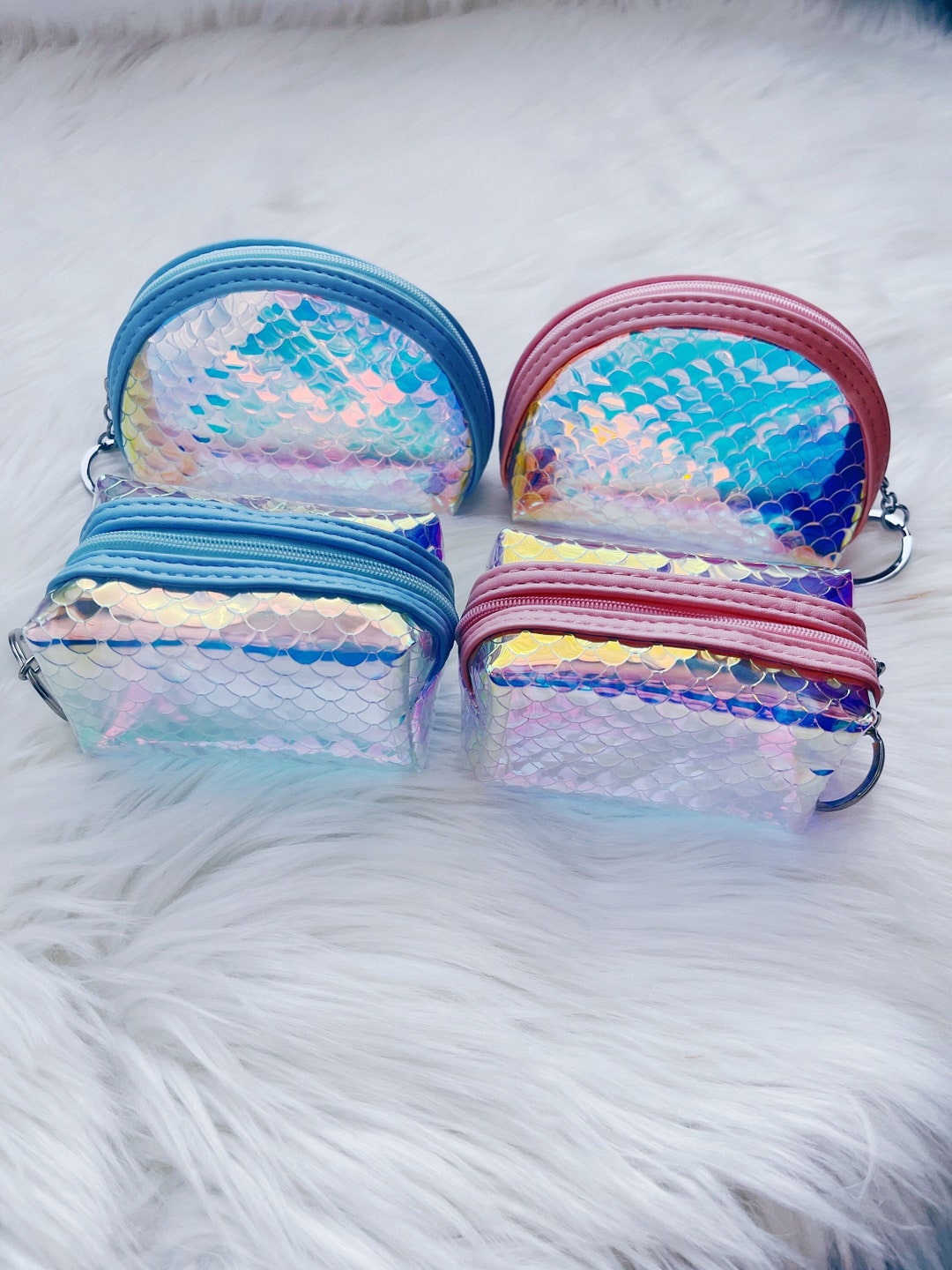 Iridescent Mermaid Coin Purse Clear Mermaid Coin Pouch Keychain Coin ...