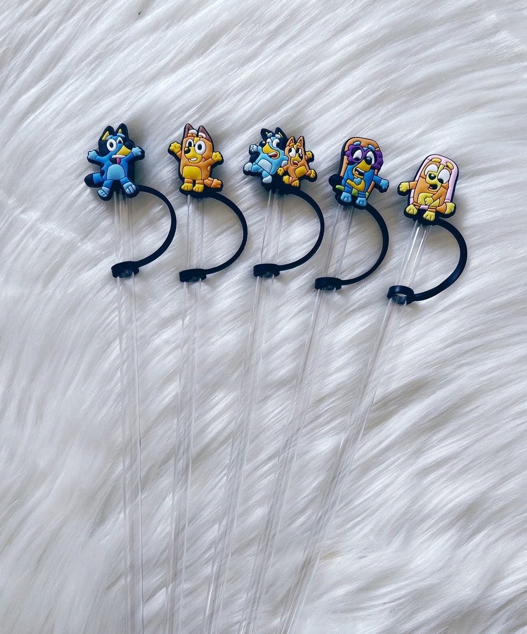 Bluey and Bingo Straw Toppers Straw Accessories Straw Covers, Straw ...