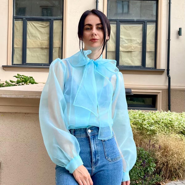 Silk Organza Blouse - Etsy