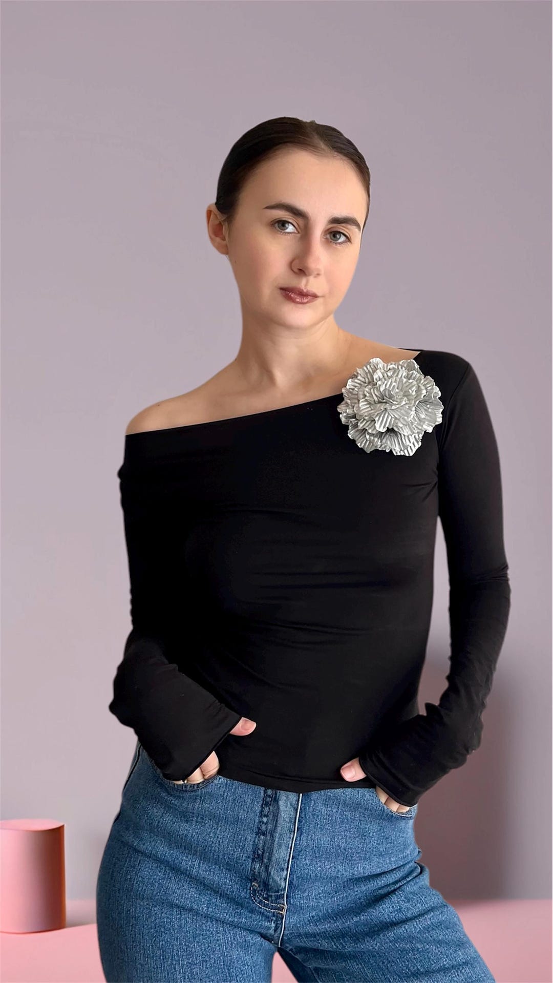 Flower Brooch Large Fabric Pin for Women - Wedding Floral Brooch ...