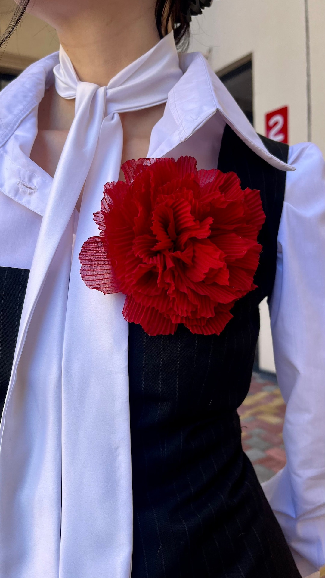 Large Red Rose Brooch - Fabric Flower Pin for Women - Perfect Wedding ...