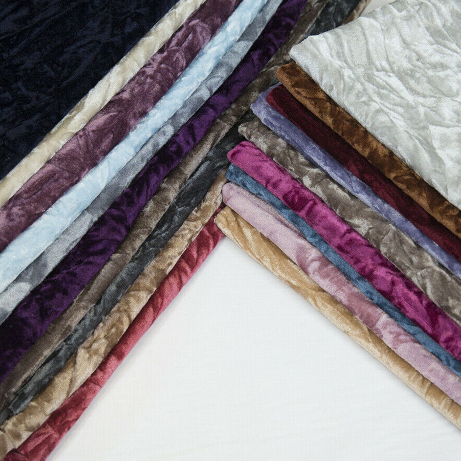 Velvet Crush Ice Effect Luxury Fabric Premium Spun 1-way Stretch 60 ...