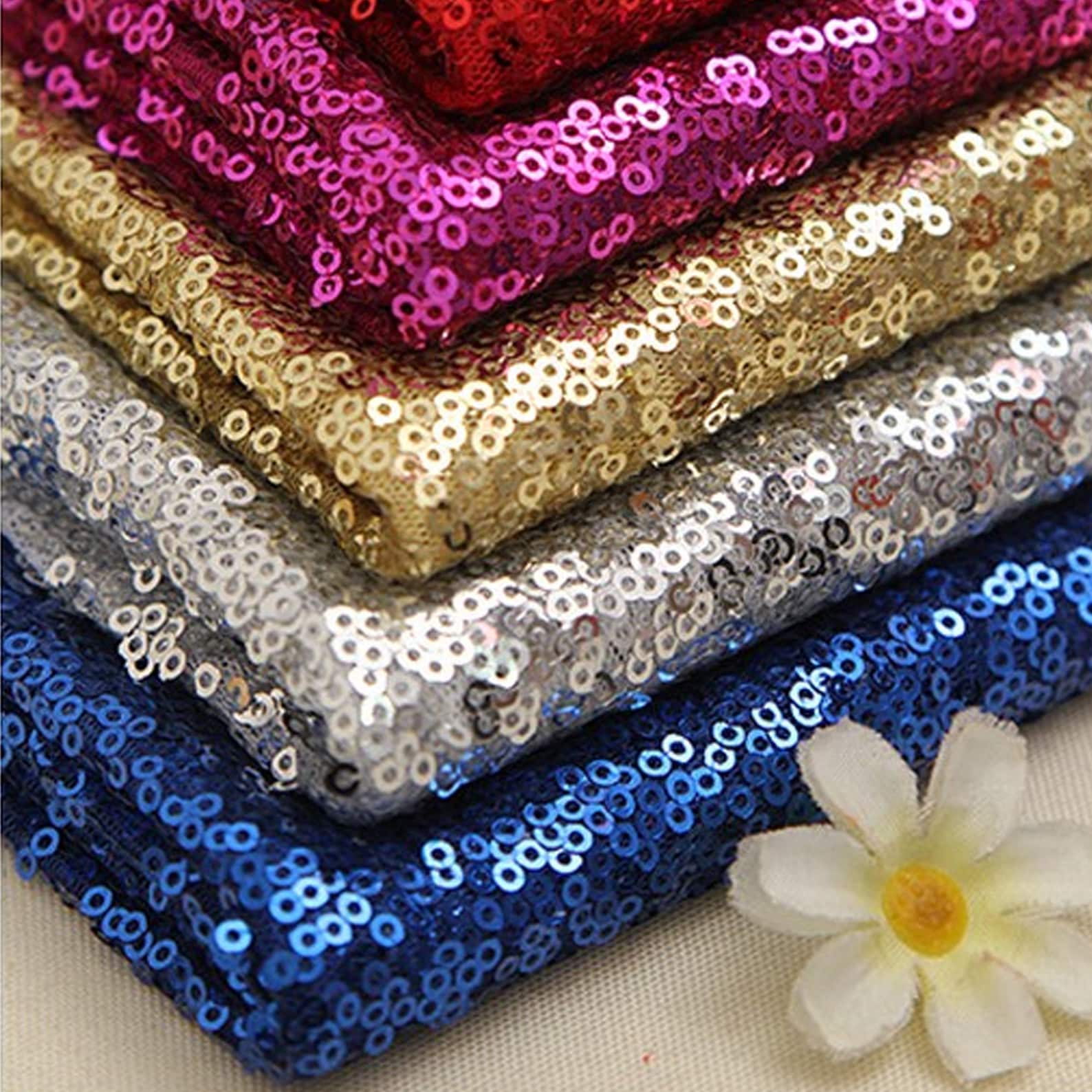 Sequins 3mm Allover Embroidered Fabric on Tulle/net Material for Decor ...