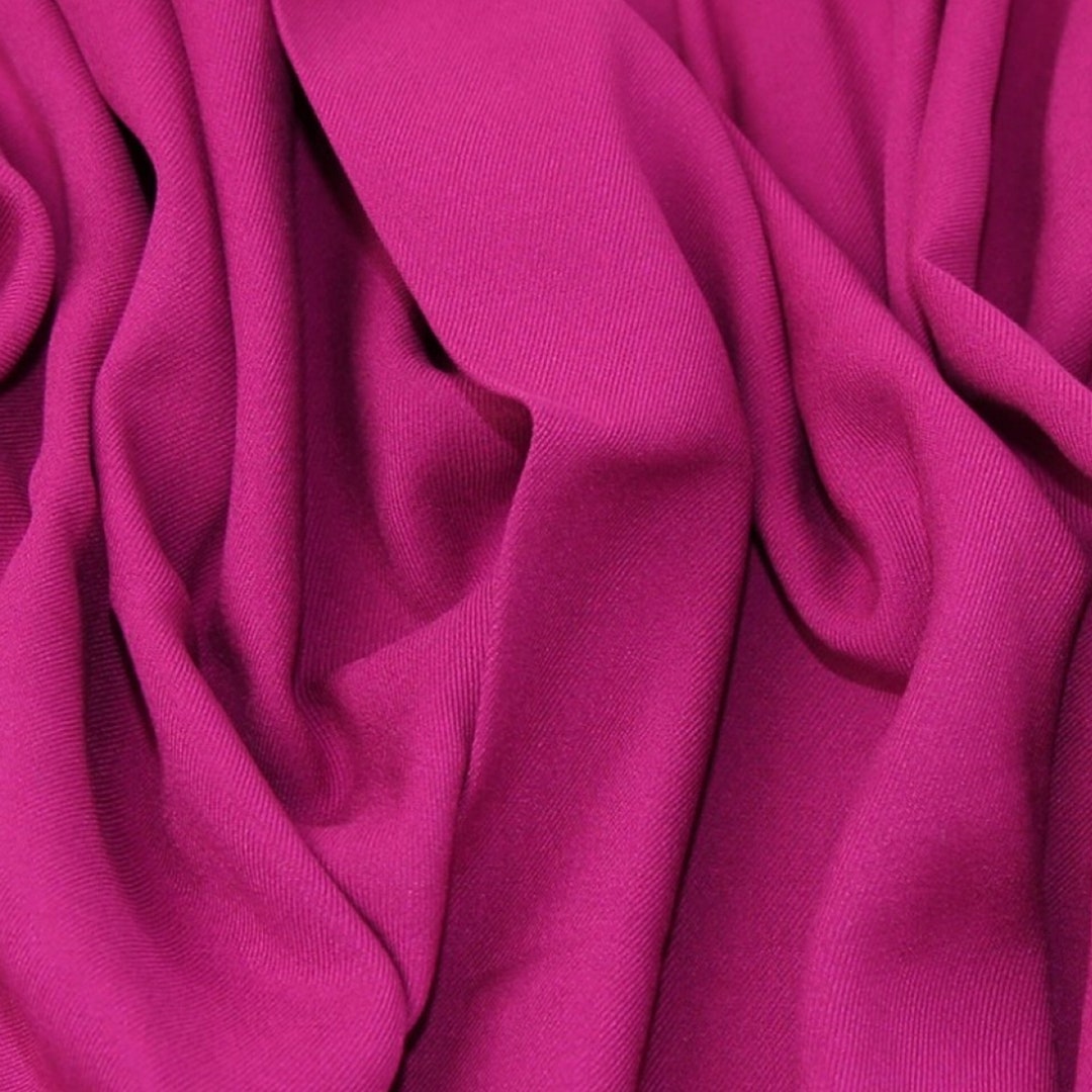 Hot Pink Rayon Twill Marina Plain Fabric Non Stretch Dressmaking ...