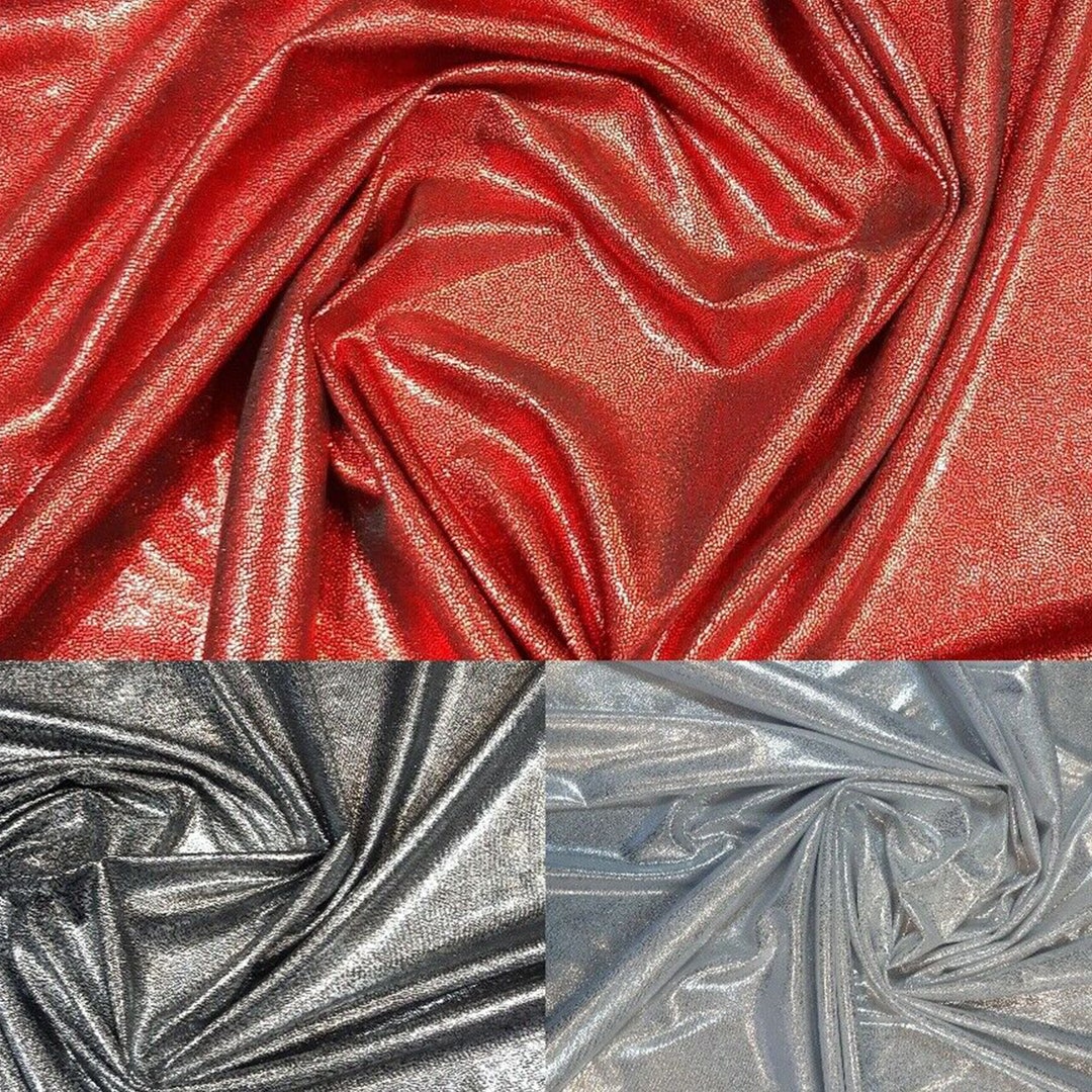 Metallic Foil Stretch 60 Lame Fabric Silver/Black/Red Dress, Decorating ...