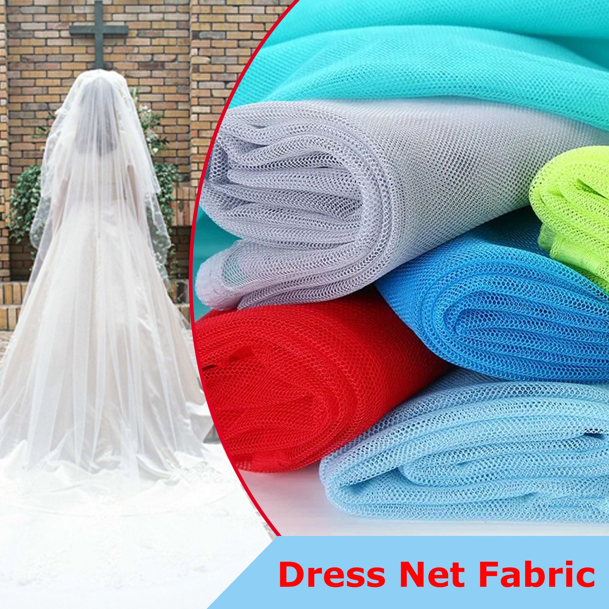 Red Dress Net Fabric 60 Stiff Tulle Mesh Dancewear | Etsy